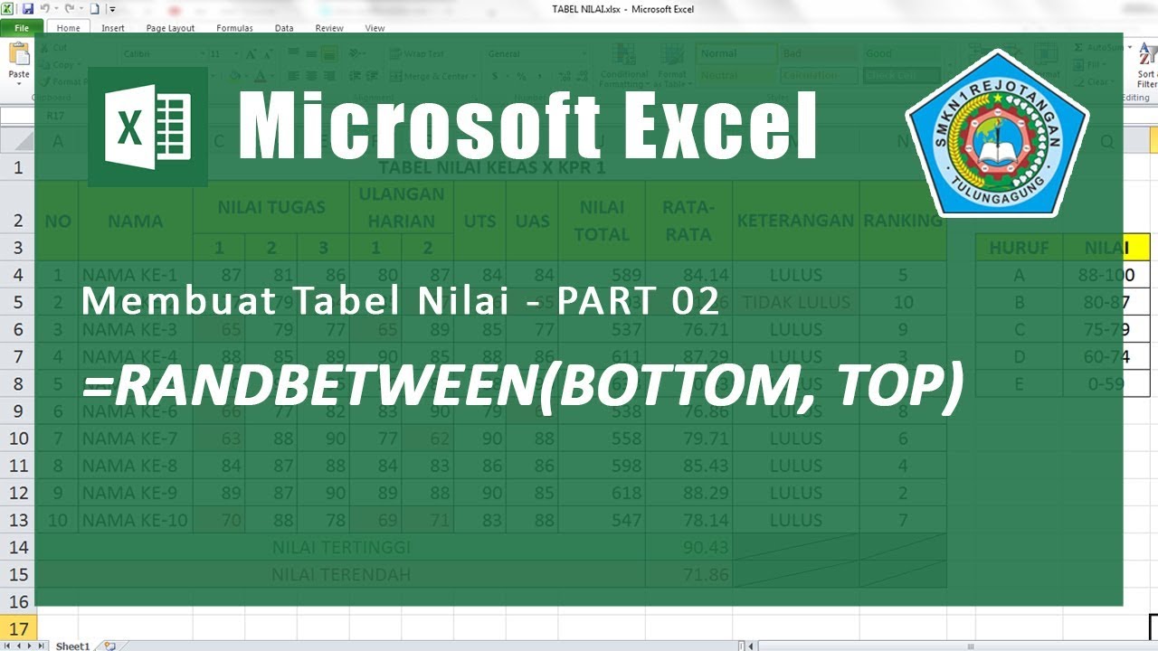 Menghasilkan angka acak menggunakan RANDBETWEEN dalam Microsoft Excel ...