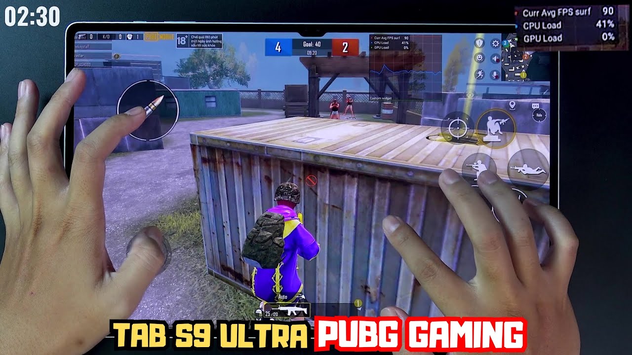 Test game PUBG on Samsung Tab S9 Ultra | Snapdragon 8 Gen 2 - YouTube