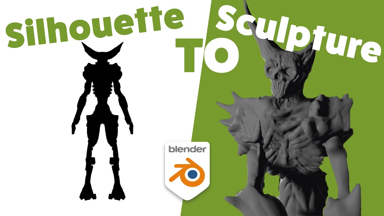 Quick base mesh from silhouette for concept sculpting in Blender - YouTube