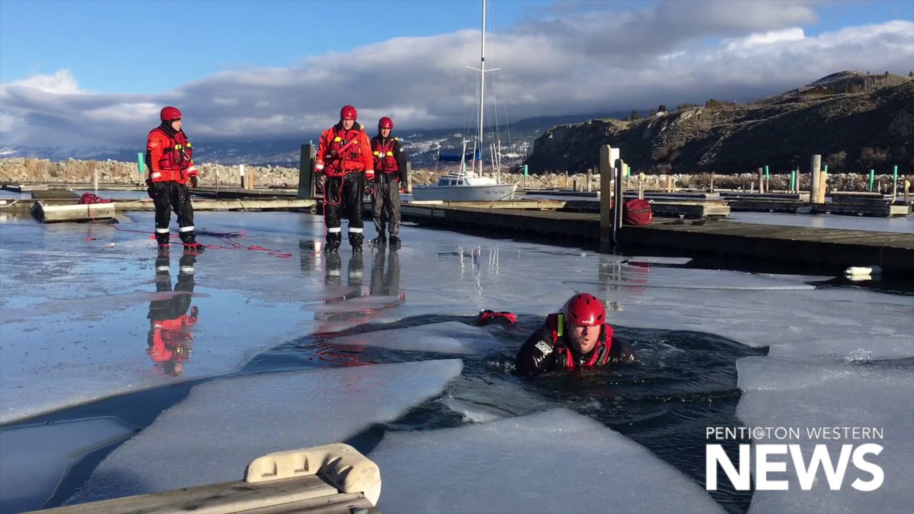 Penticton Fire Rescue ice rescue training - YouTube