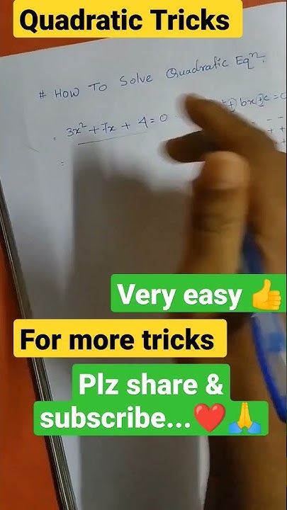 Quadratic equations Trick | Simplification short trick | math short ...