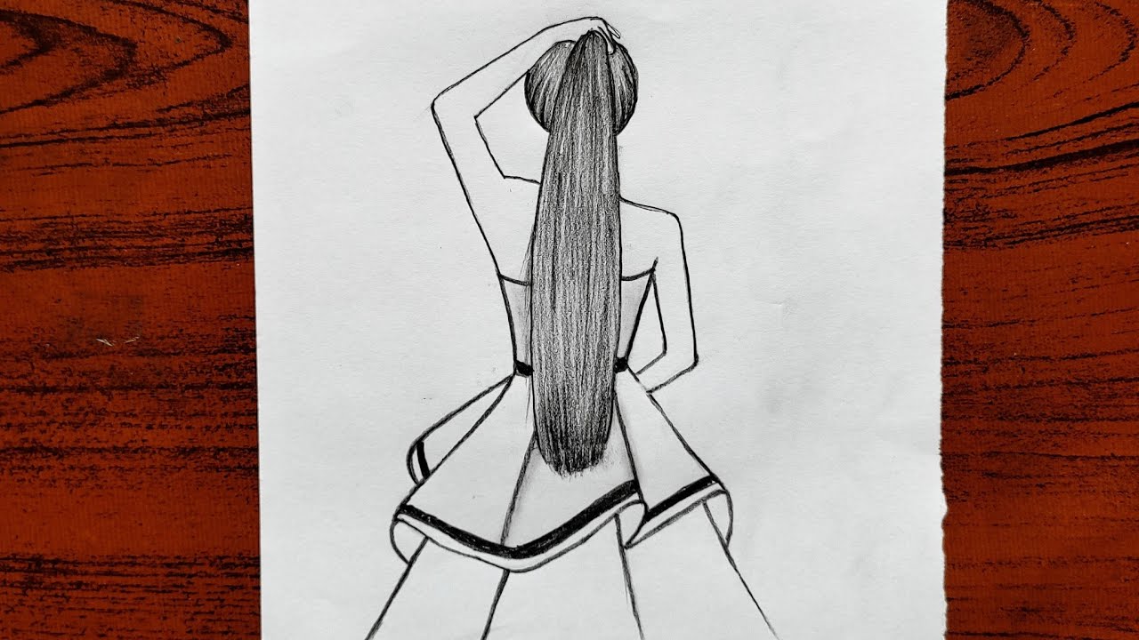 Girl backside drawing easy | How to draw a girl backside | How to draw ...