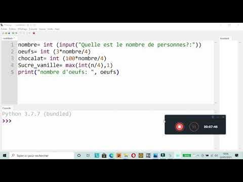 Python: Programmation de la Recette de mousse au Chocolat - YouTube