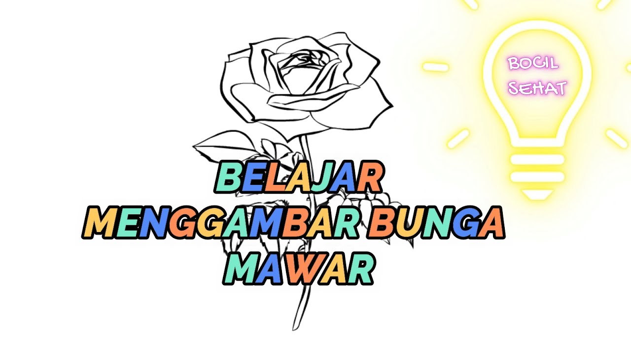 belajar cara menggambar bunga mawar cantik | Draw a flower - YouTube