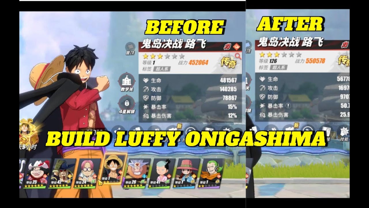 BUILD LUFFY ONIGASHIMA PERSIAPAN TRIAL ISLAND - ONE PIECE FIGHTING PATH ...