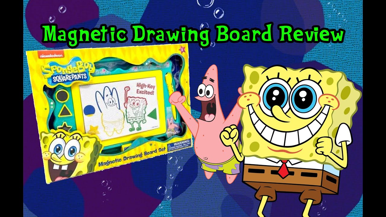 SpongeBob Magnetic Drawing Board Set Review - YouTube