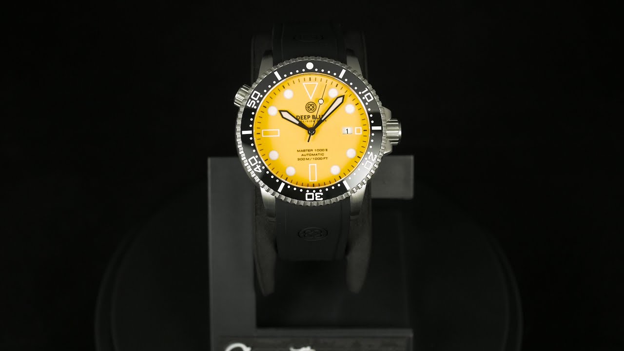 Deep Blue Master 1000 II 44mm Automatic Diver Watch Black Ceramic Bezel ...