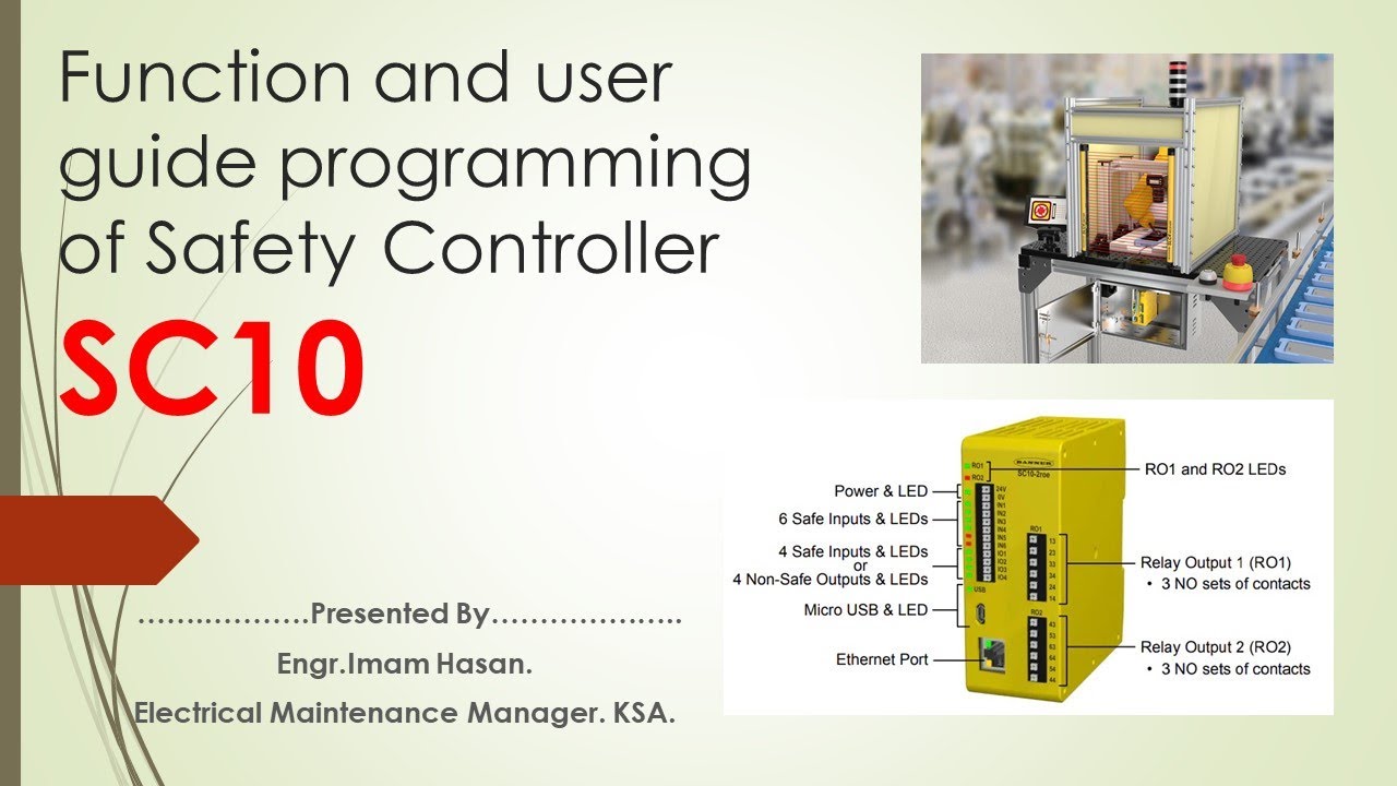 Lesson2 _Safety Controller SC10 of Indication ON-Off using push button ...