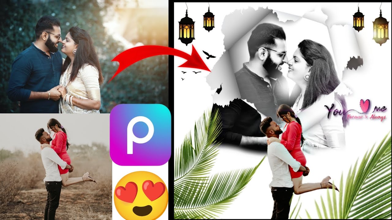 Couple Photo Editing In PicsArt || PicsArt Me Couple Photo Kaise Edit ...