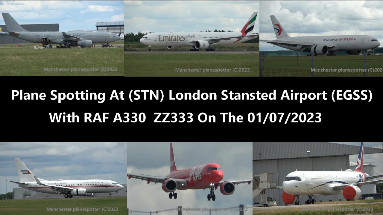 (4K) Plane Spotting At (STN) London Stansted Airport (EGSS) With An RAF ...