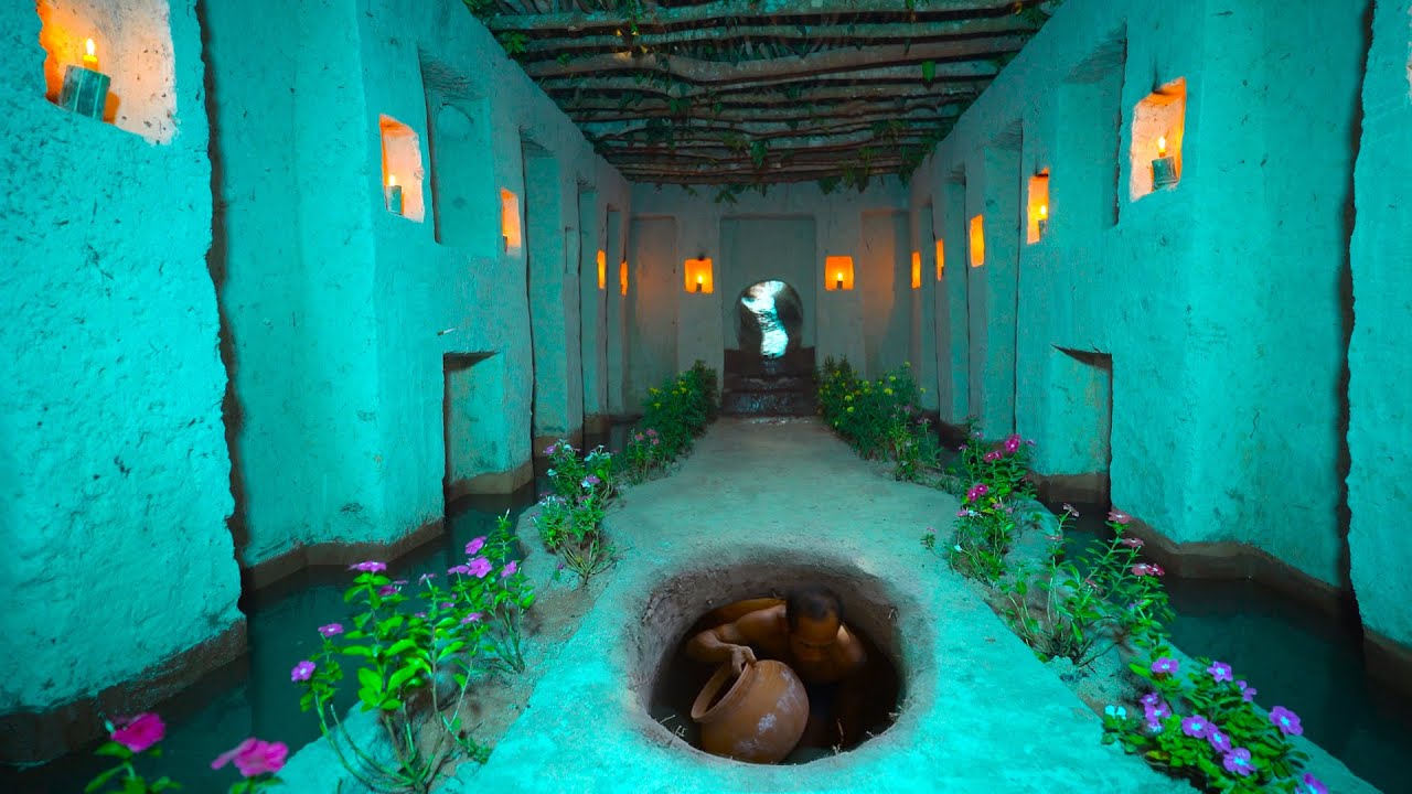 I Built a Secret Underground House with Hidden Entrance Primitive ...