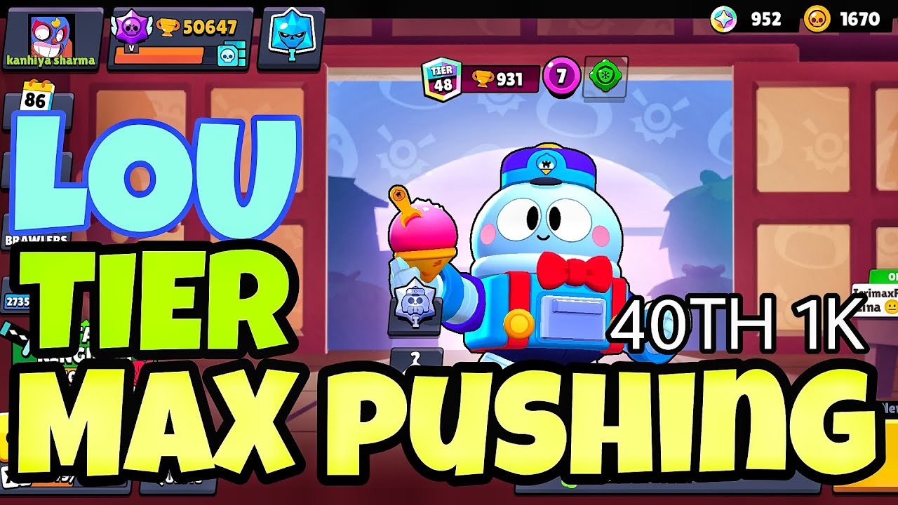 Lou Power 7 Tier Max Pushing Showdown Map in Brawl Stars Live - YouTube