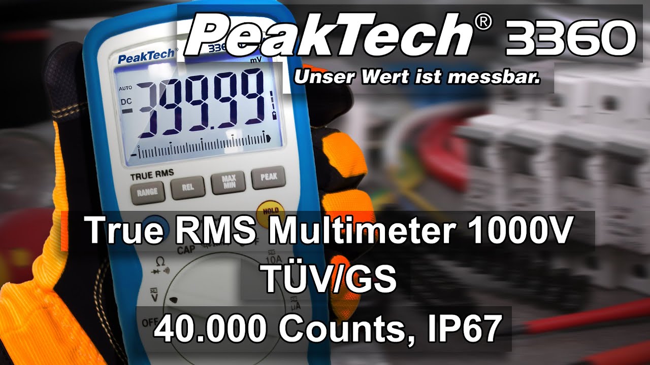 PeakTech 3360 Profi- True RMS Multimeter 40.000 Counts/Professional ...