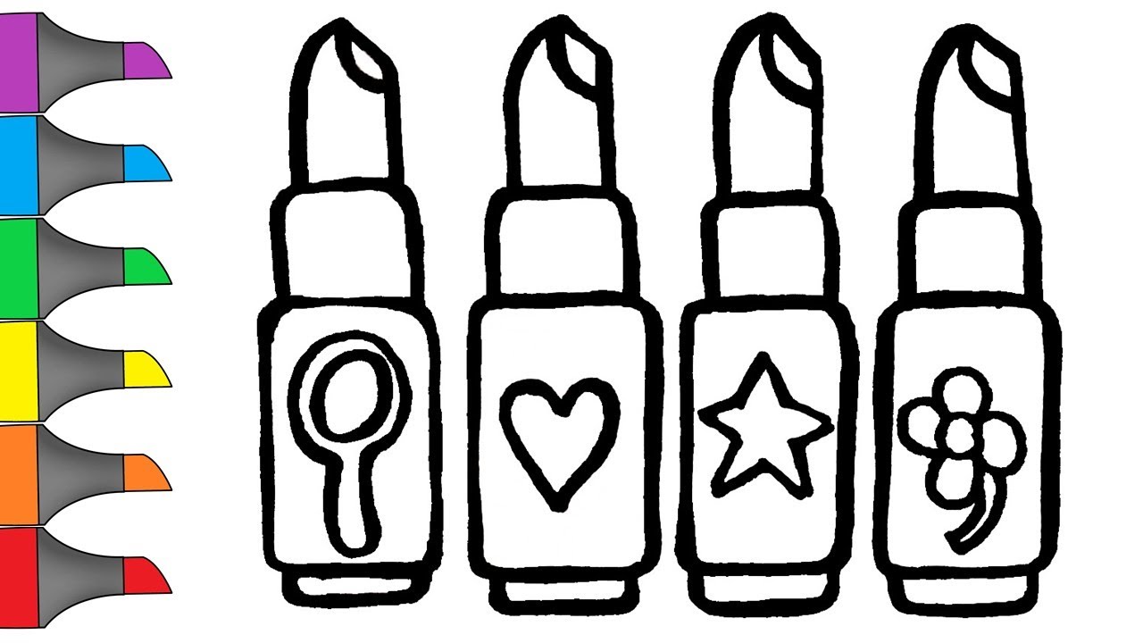 How to Draw Lipsticks | Drawing and Coloring for Kids & Toddlers | Come ...