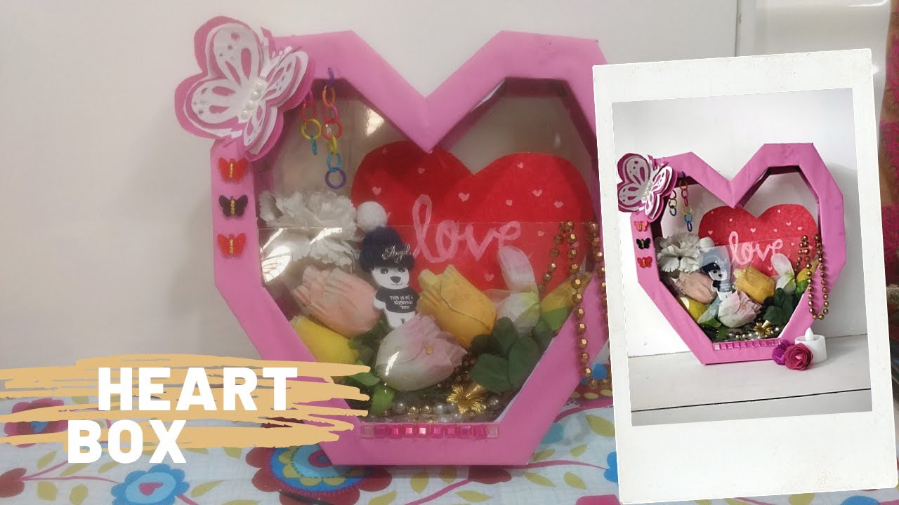 Heart box || Heart box from cardboard || Heart box craft - YouTube