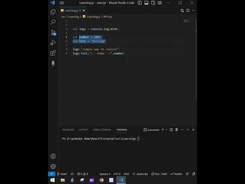 Simple Way to Add Console log using BIND in JS || Initialize console log in Variable JS - YouTube