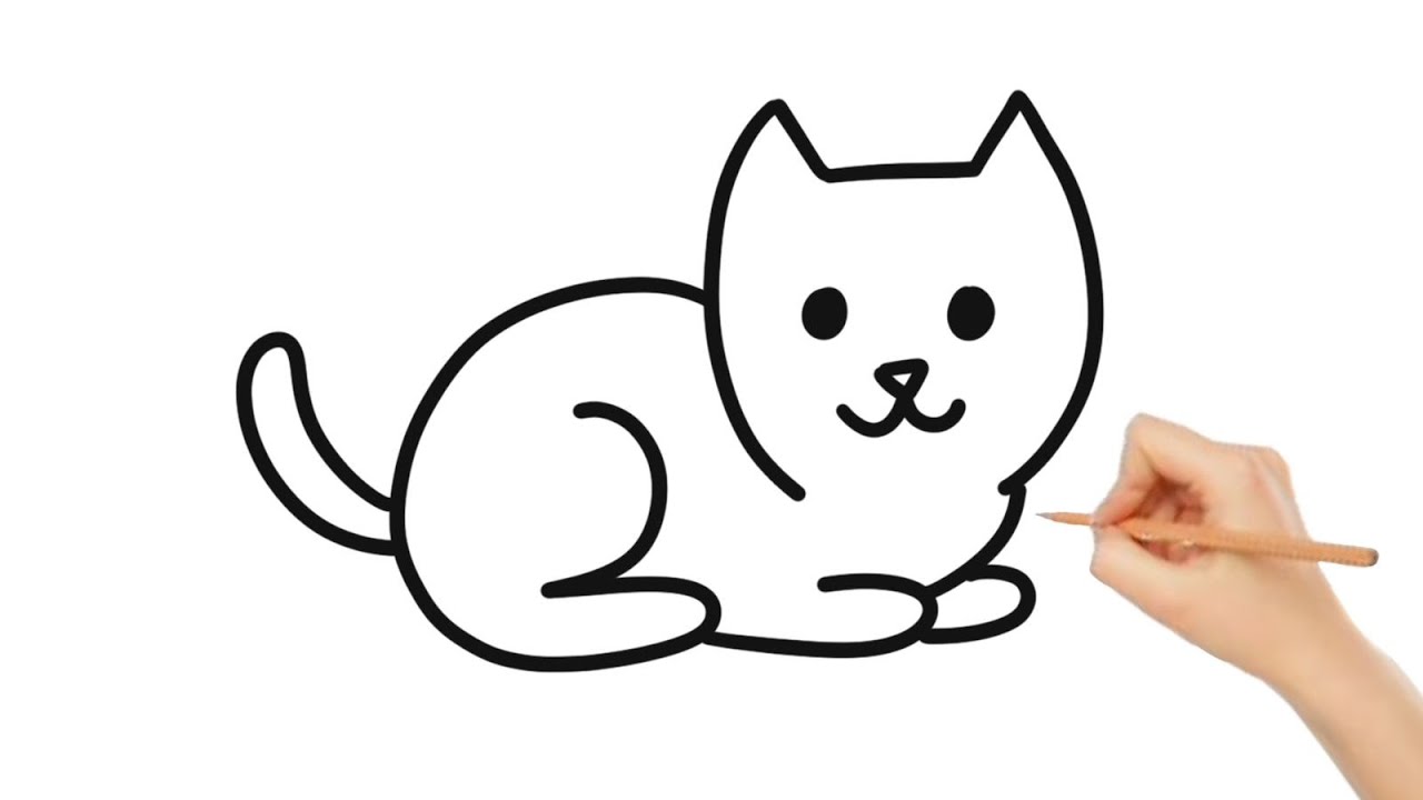 How To Draw A Cat Drawing Easy - YouTube