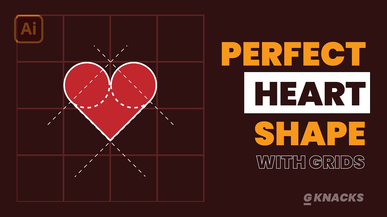 How to Make perfect Heart symbol with grids in Adobe illustrator - YouTube