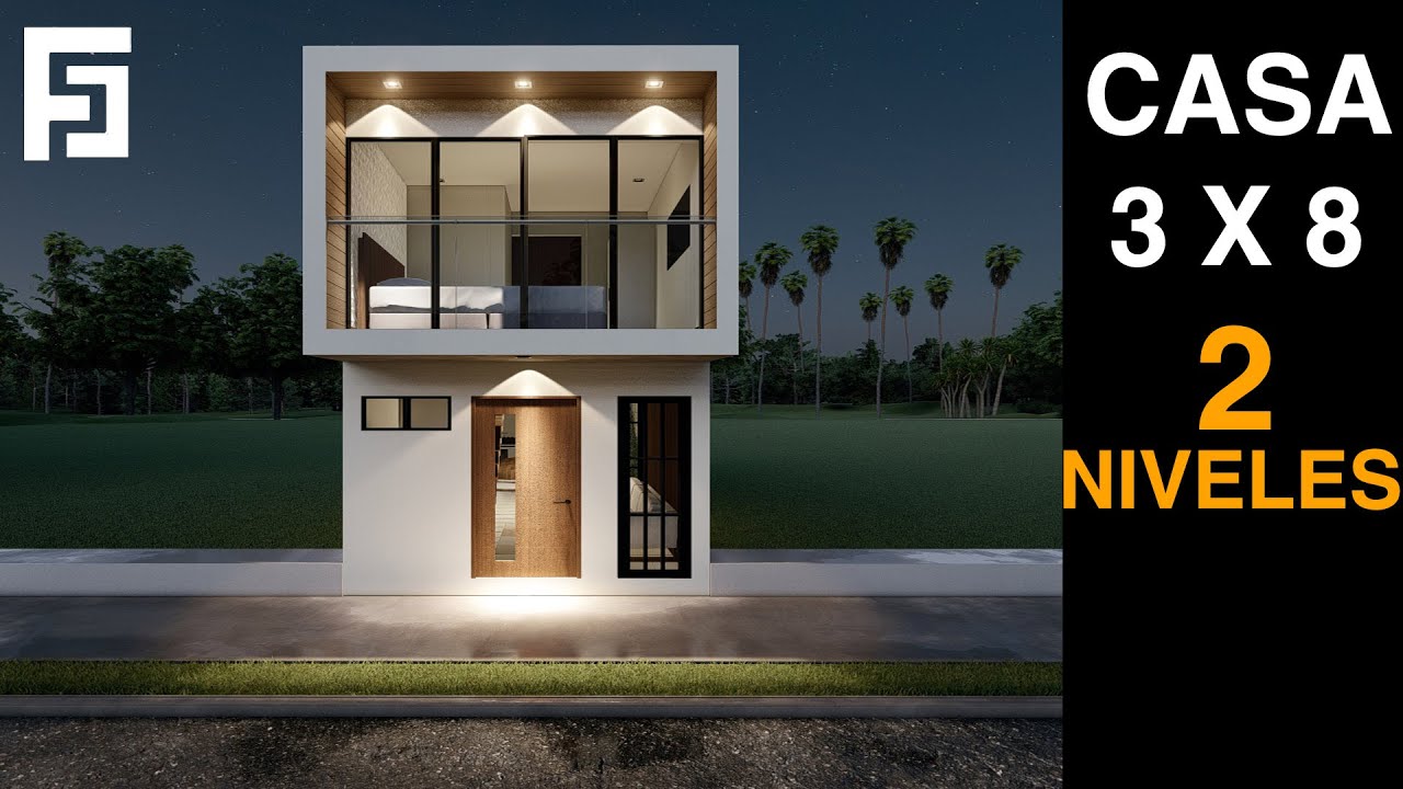 CASA DE 3x8 METROS HOUSE DESIGN 3x8 Mts YouTube