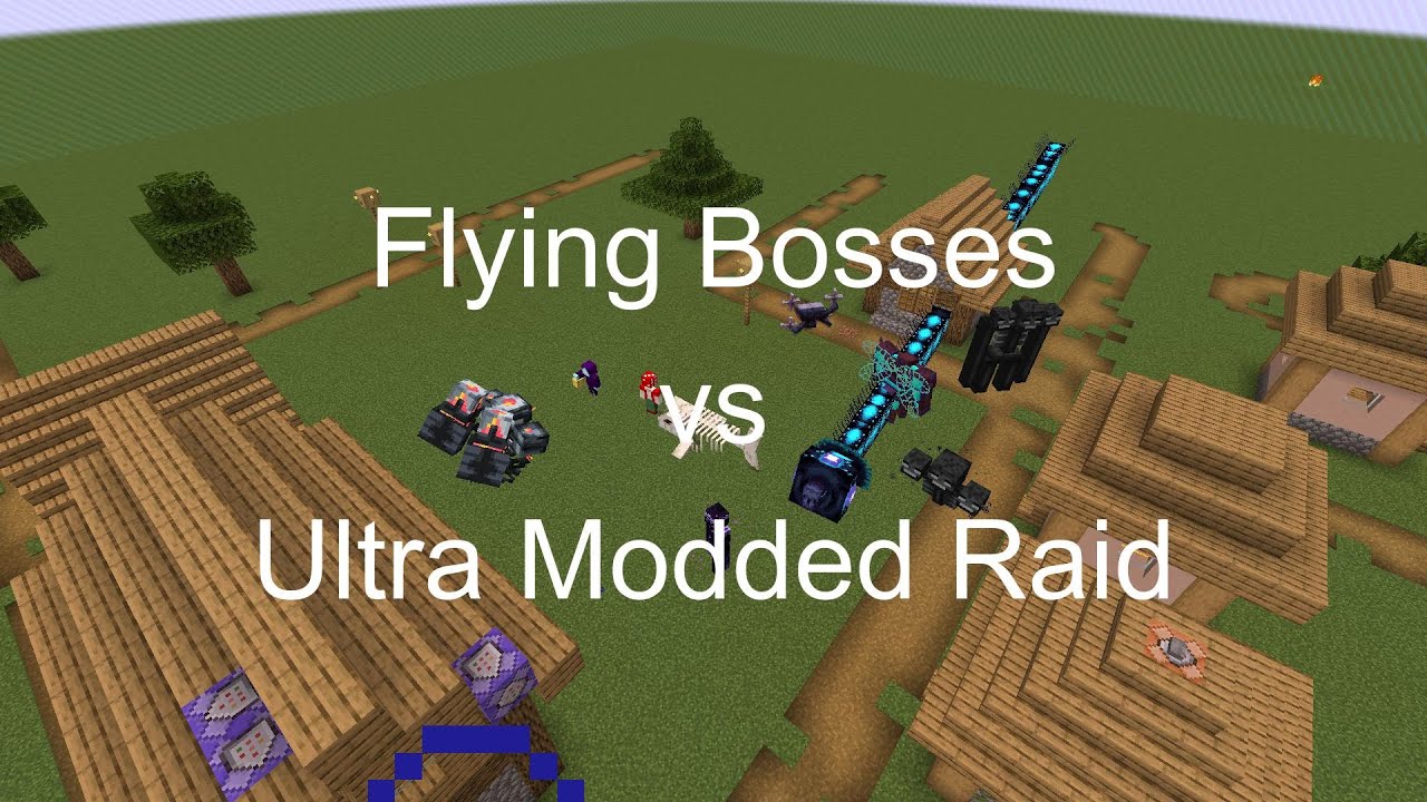 Flying Bosses vs Ultra Modded Raid Minecraft Mob Battle - YouTube