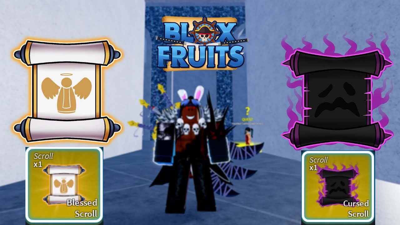 I Obtained the UNOBTAINABLE Cursed and Blessed Scrolls in Blox Fruits.. - YouTube