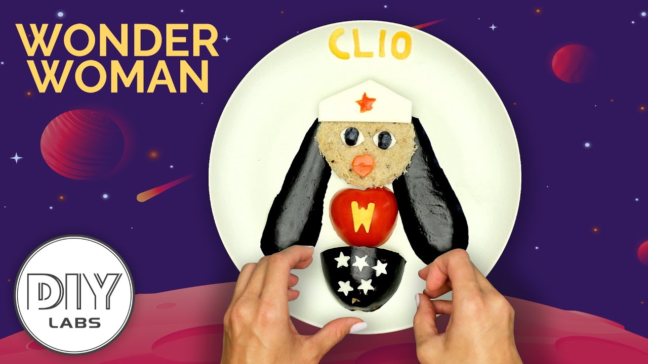 WONDER WOMAN | Eggplant Snack | Food Art | Healthy-n-Yummy | DIY Labs ...