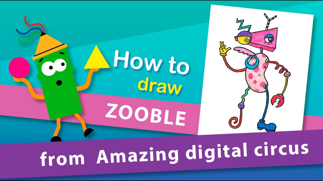How to draw Zooble from "Amazing digital circus". Drawing with Easy Pen ...