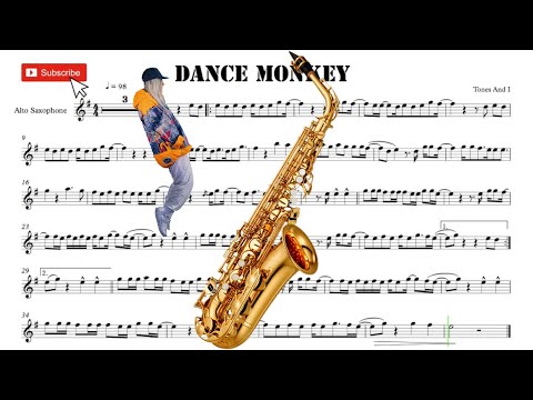 Dance Monkey, Tones And I sheet music alto saxophone (ноты для ...