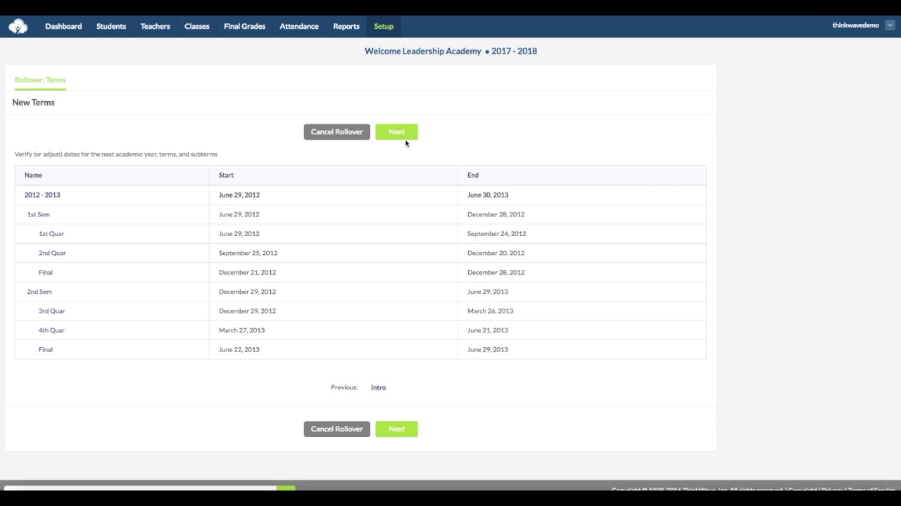 ThinkWave School Admin Software, Setup | Account Owner Tab - YouTube