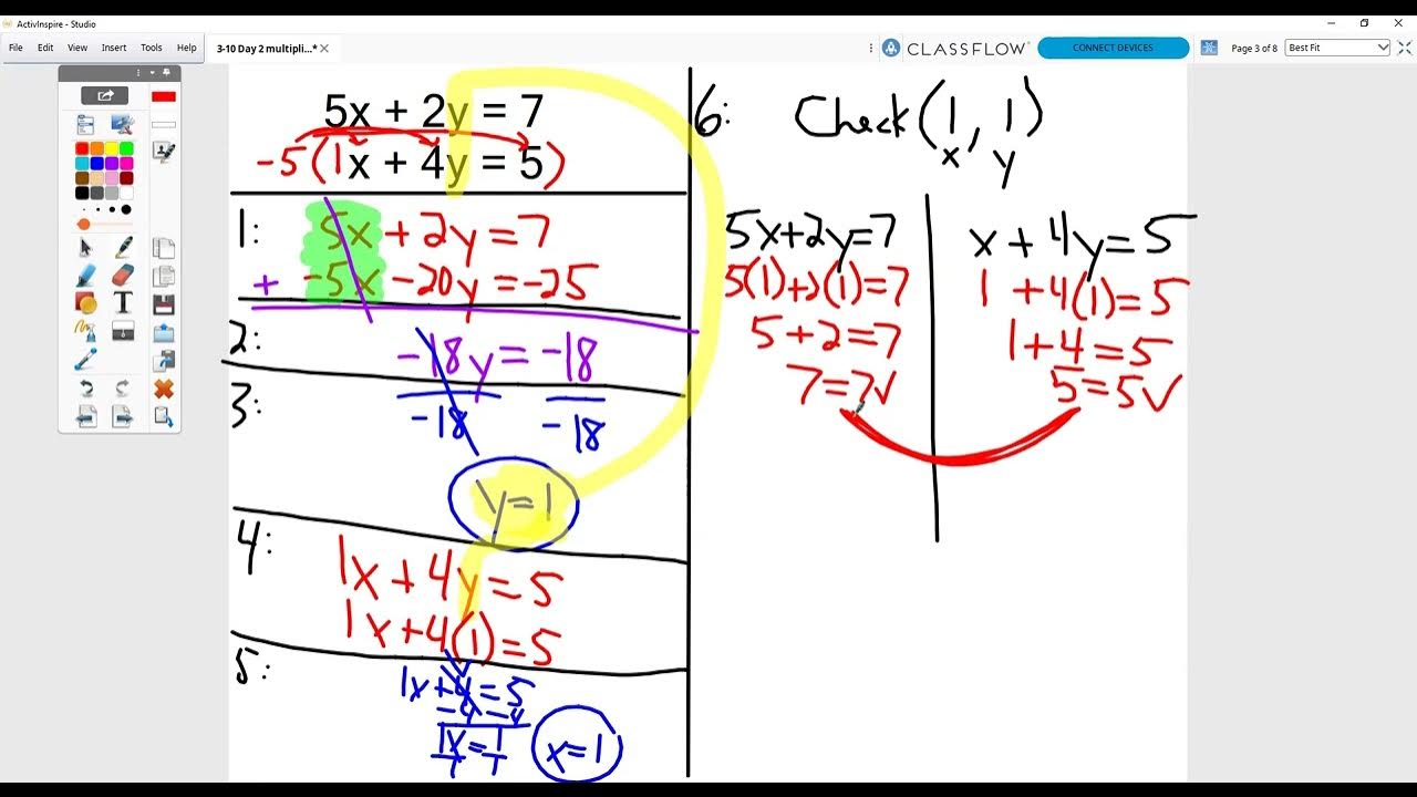 Math 8 3-10 Day 2 Solving Systems Algebraically by Multiplying to ...