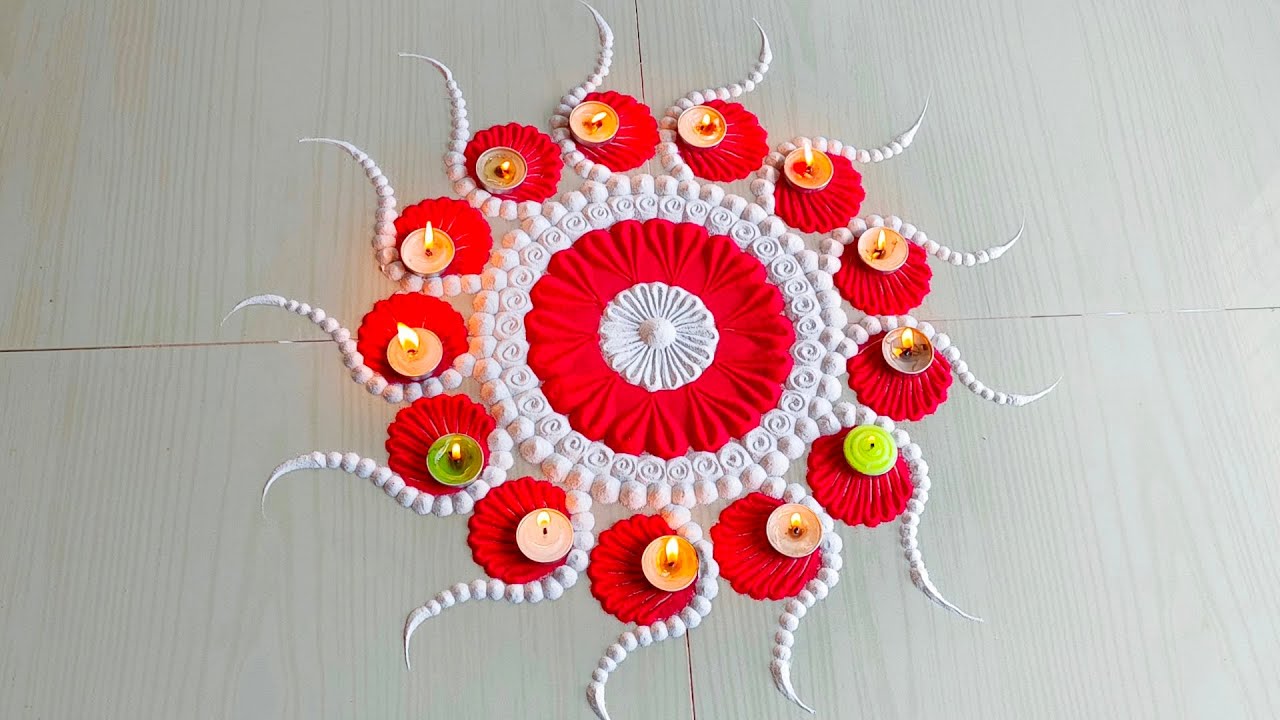 Simple rangoli for ram navami | easy rangoli design | Rangoli ka design ...