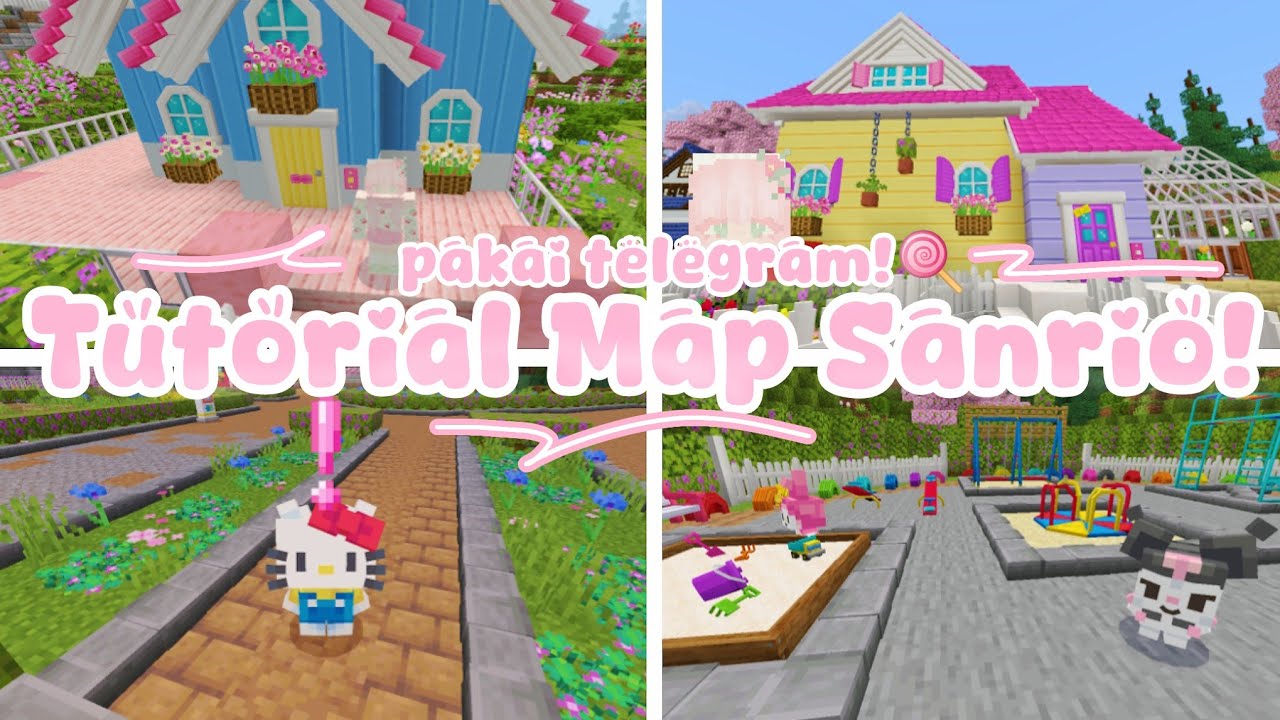 🍭Tutorial Map Sanrio!! Bagus bangett!😆💫 [Minecraft Bedrock] #minecraft ...