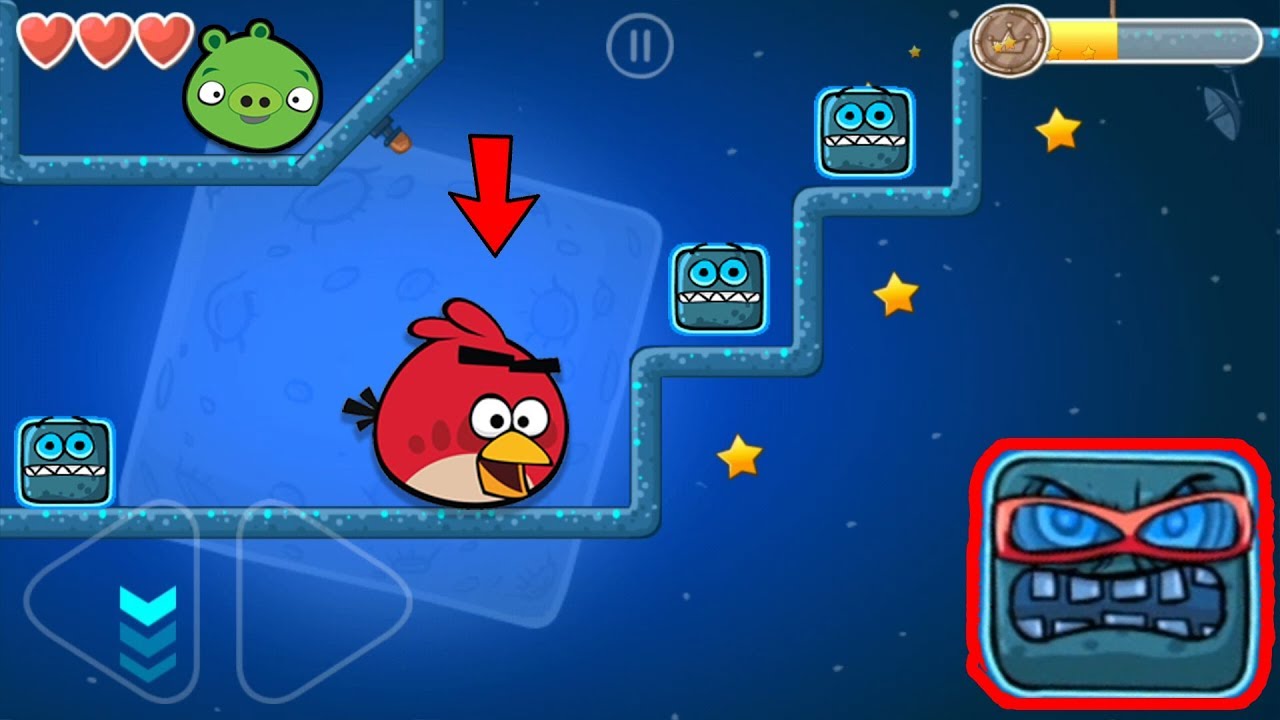 FLYING ANGRY BIRDS in RED BALL 4 BATTLE FOR THE MOON DEFEATING ENIMIES ...