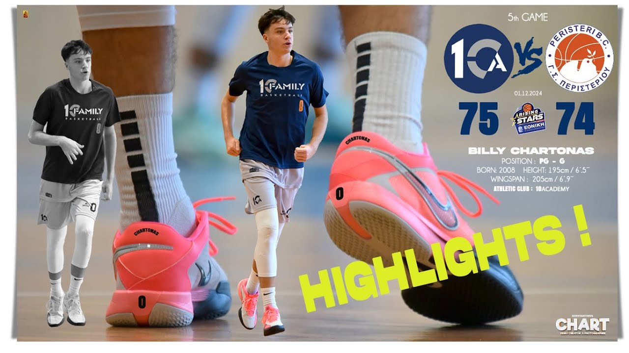 HL BASKETBALL VIDEO BILLY CHARTONAS RISING STARS ΔΕΚΑ ΠΕΡΙΣΤΕΡΙ (75-74 ...