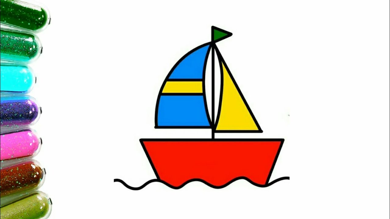 How to draw a boat, easy drawing, step by step, Easy art for kids ...