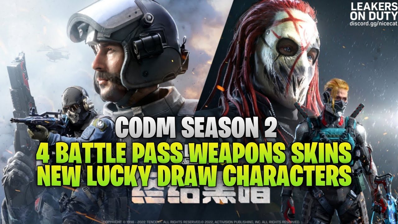 CODM SEASON 2 ALL 4 BATTLE PASS GUNS WEAPONS BLUEPRINTS AND NEW LUCKY ...
