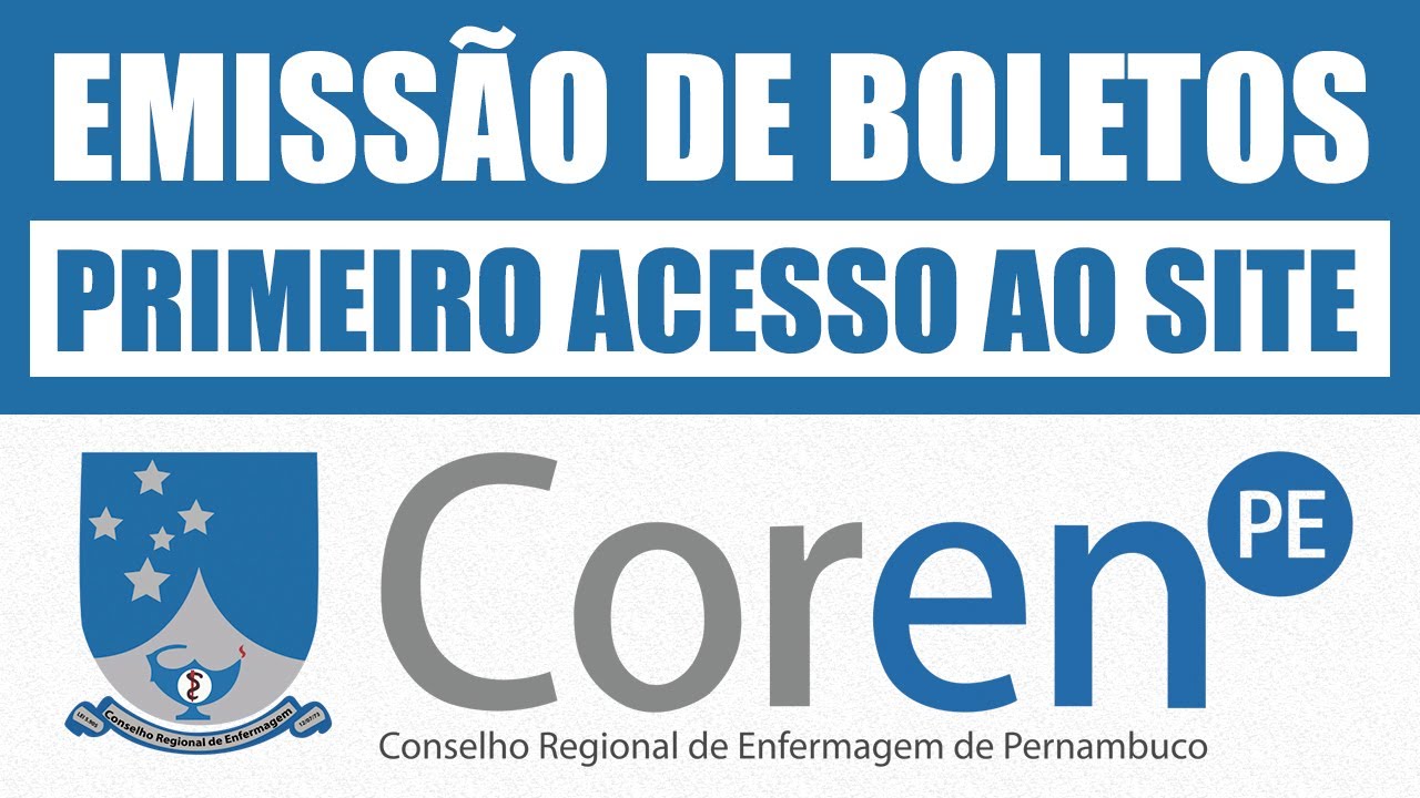 Como Emitir o Boleto para Pagar o COREN-PE em 2025 - YouTube