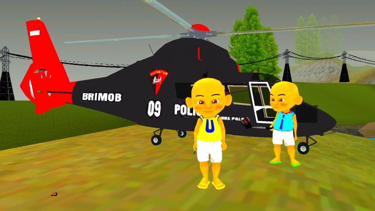Upin & ipin temukan helikopter tentara BRIMOB di bukit 😱 Yuguin Game ...
