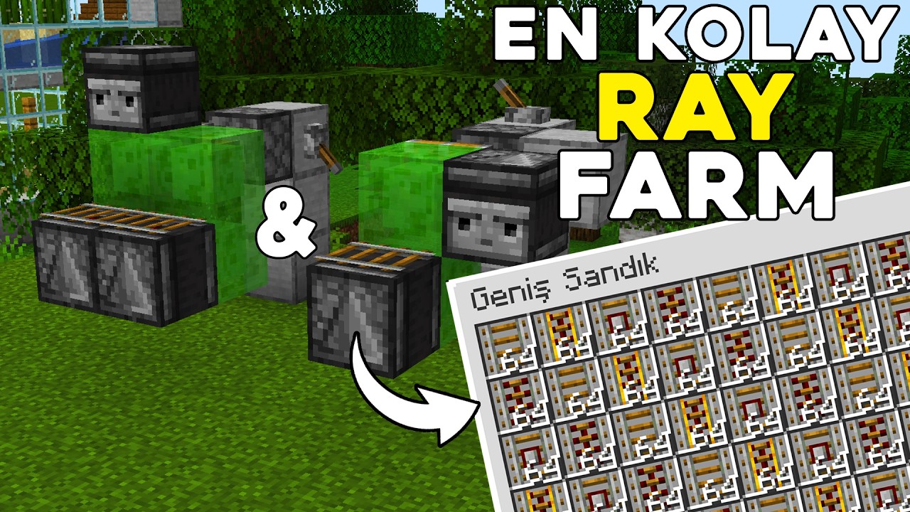 YAPIMI KOLAY RAY FARMI !! Minecraft:Ray Farmı Nasıl Yapılır l Minecraft ...
