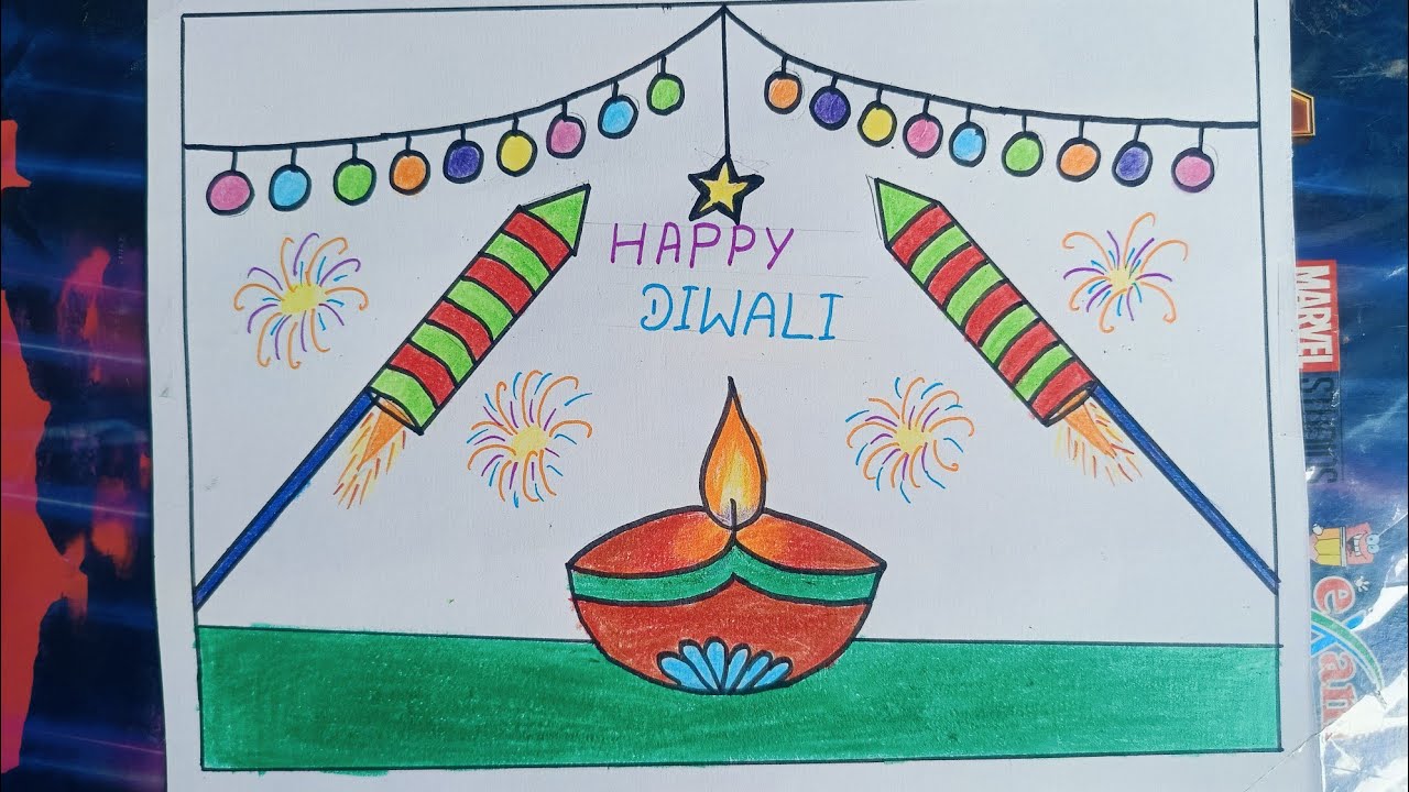 Diwali Drawing || Happy Diwali poster || Diwali Festival drawing ...