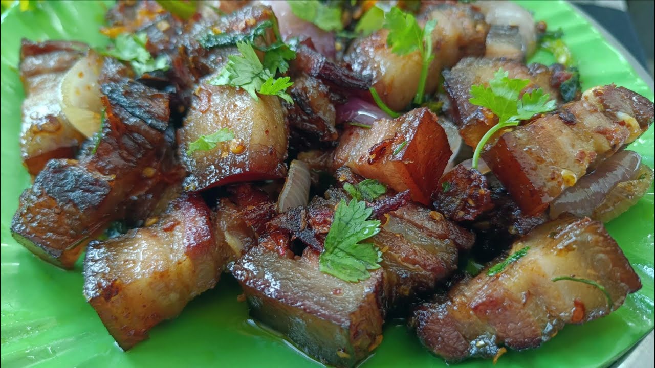 Smoked Pork dry fry । Smoked salted Pork belly । Smoke Pork । - YouTube