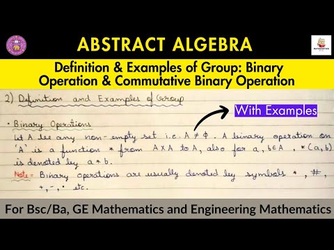Lec- 3 | Binary Operation and Commutative Binary Operation | Group Theory #abstractalgebra - YouTube