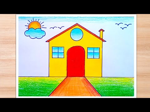Easy my home drawing/House drawing/How to make house drawing/Home ...