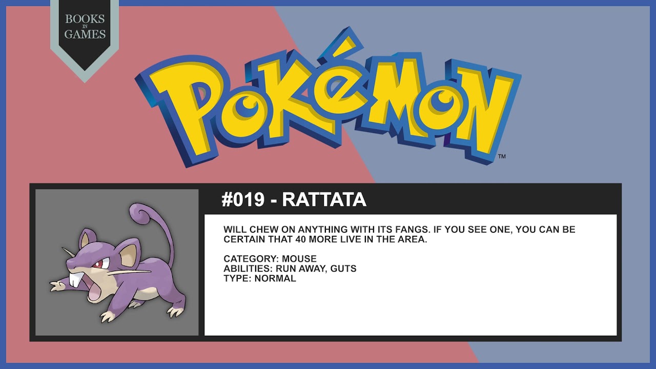 Pokémon 019 - Rattata (Pokédex Narrated) - YouTube
