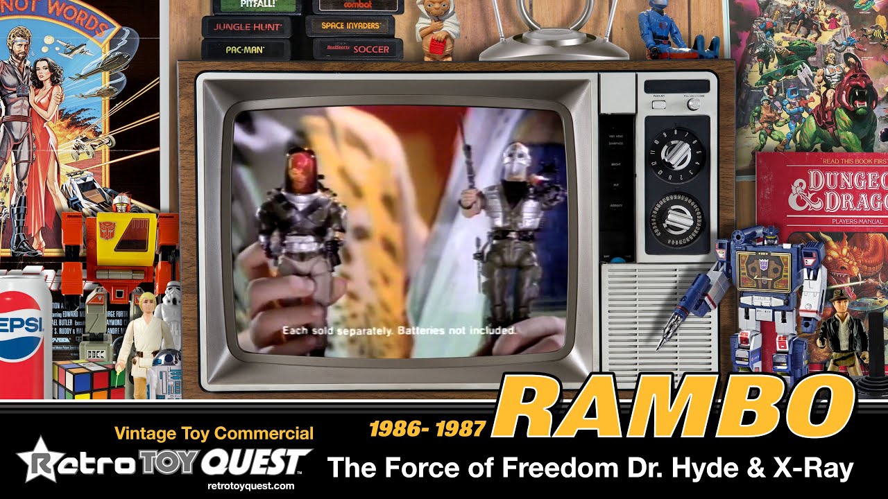 Rambo: The Force of Freedom Coleco Dr. Hyde & X-Ray 1987 TV Commercial ...