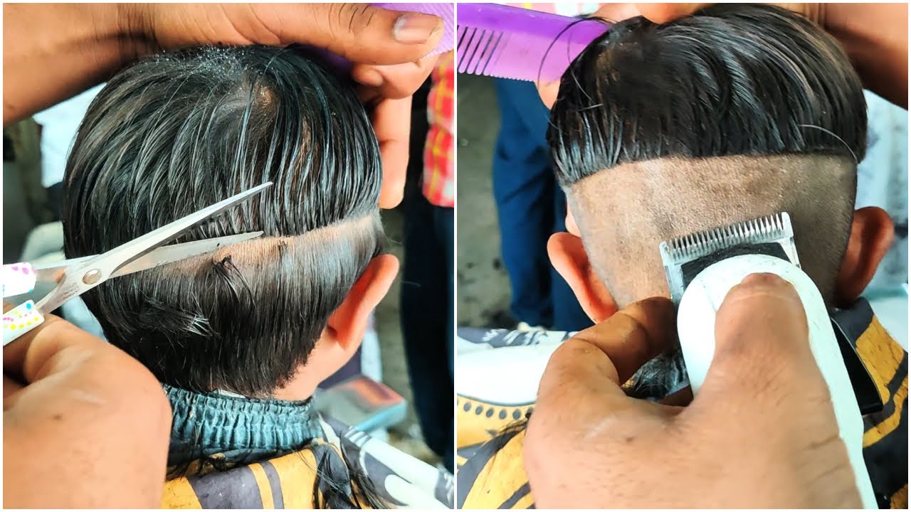 Kids Comb Over Undercut Fade Modern Quaff ️ Haircut - YouTube