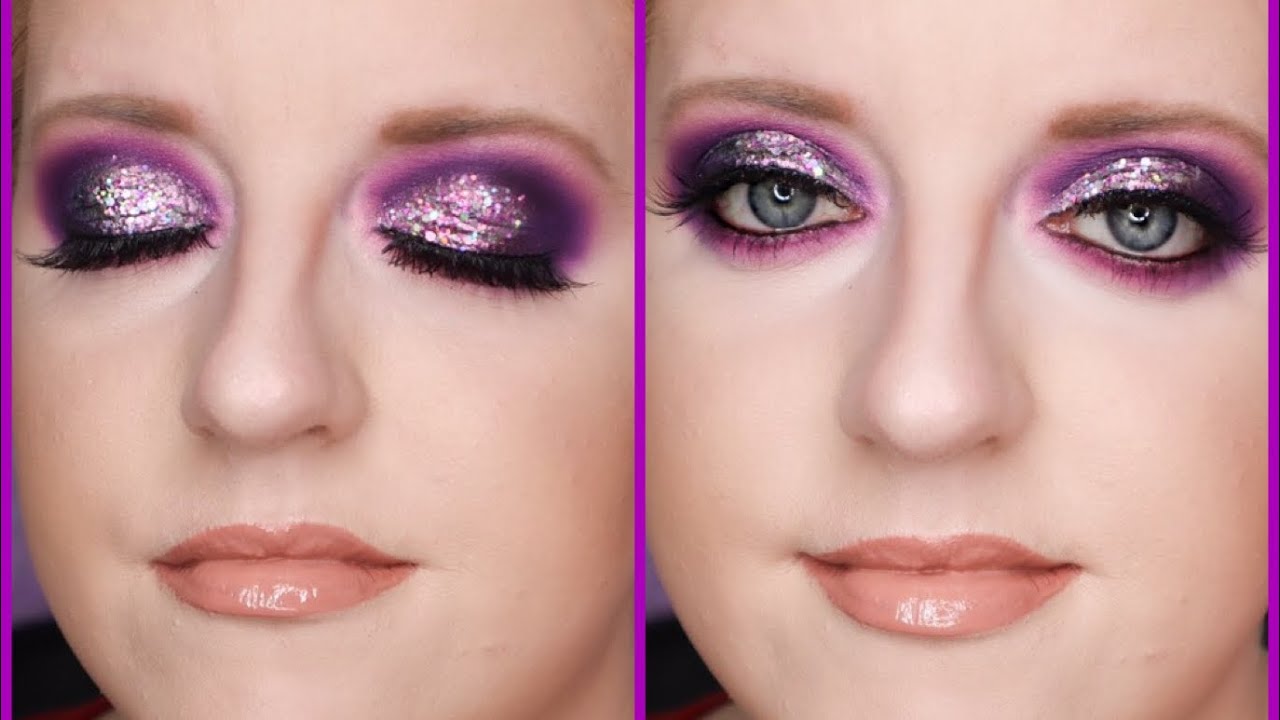PURPLE GLITTER FULL GLAM! MAKEUP TUTORIAL - YouTube