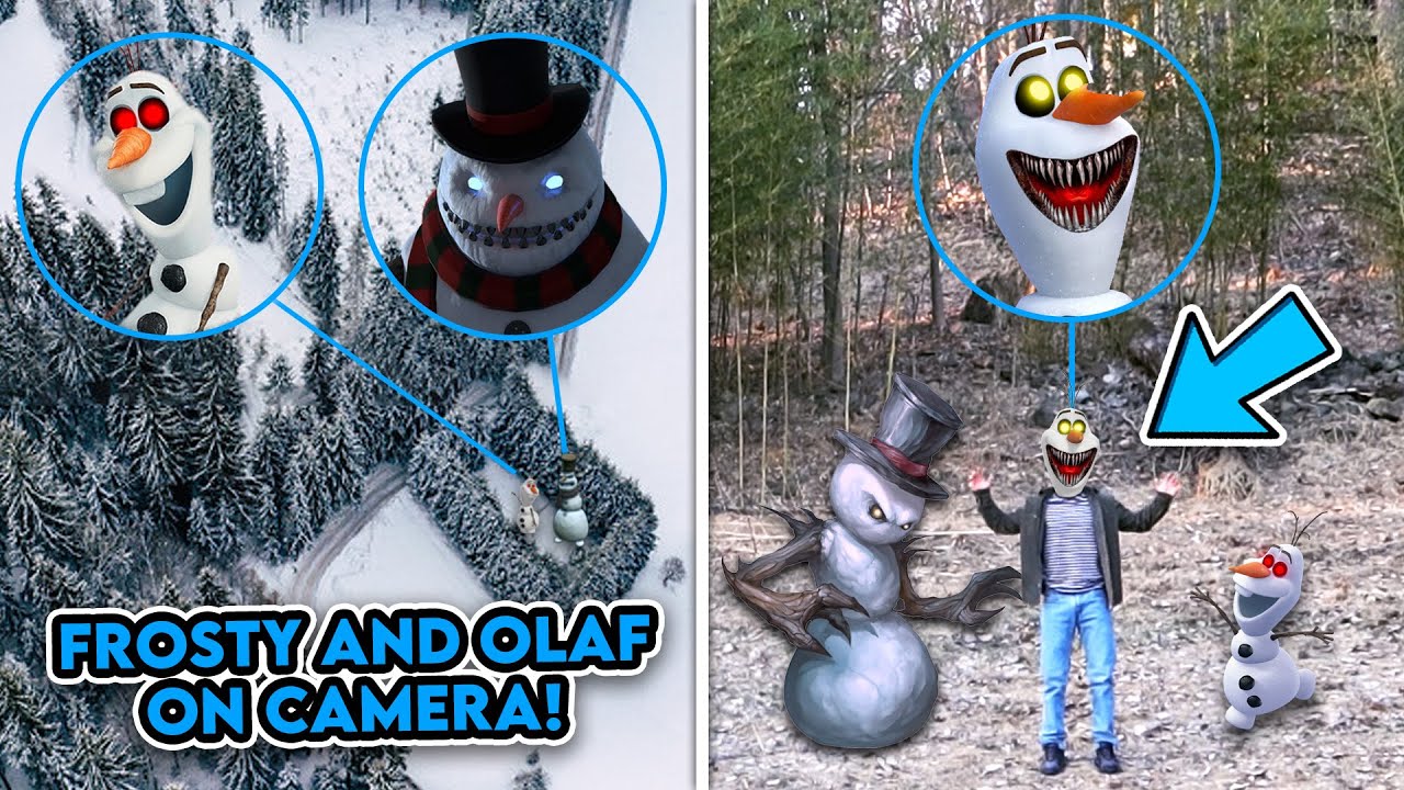 DRONE CATCHES OLAF AND FROSTY THE SNOWMAN IN REAL LIFE!! (CAUGHT ON ...
