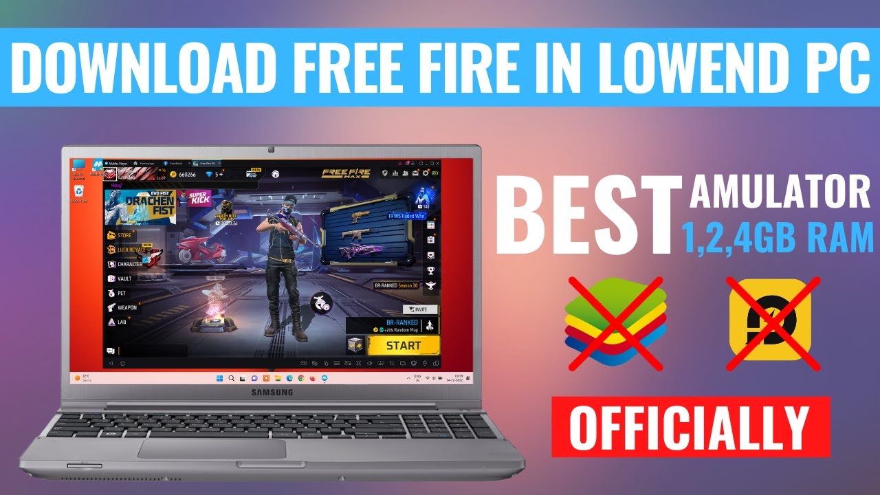 how to download free fire max in lowend laptop or pc | free fire kaise ...