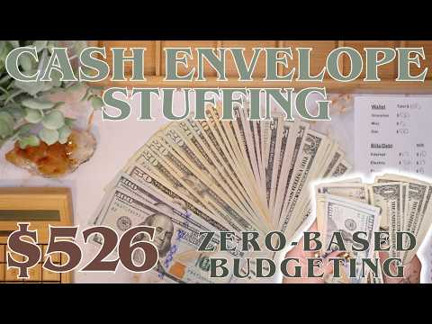 $526 Cash Envelope Stuffing | Side-Income Budget-By-Paycheck Zero-Based Budget | 27 Year Old Budgets